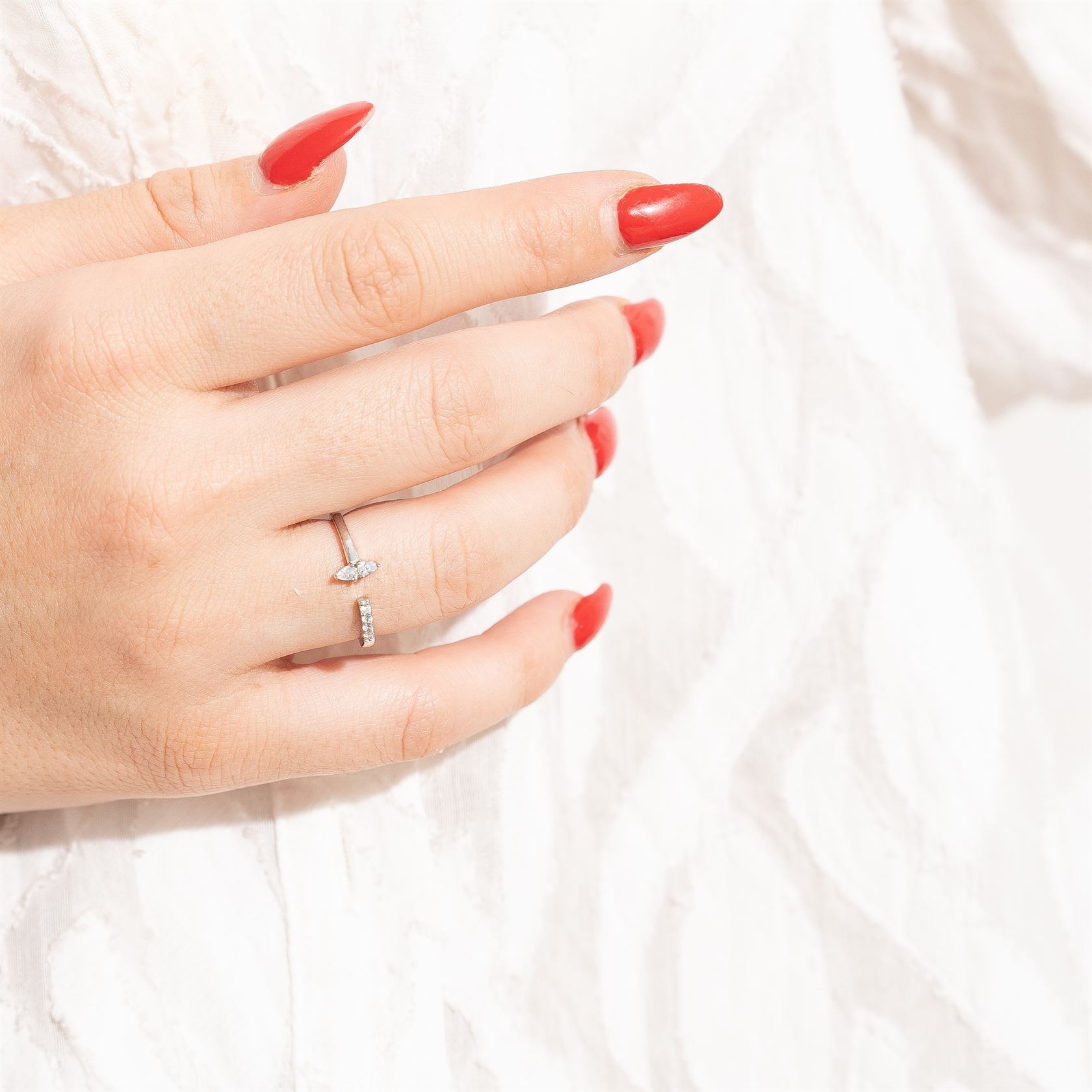 OS Mini - pave Diamond Open Ring