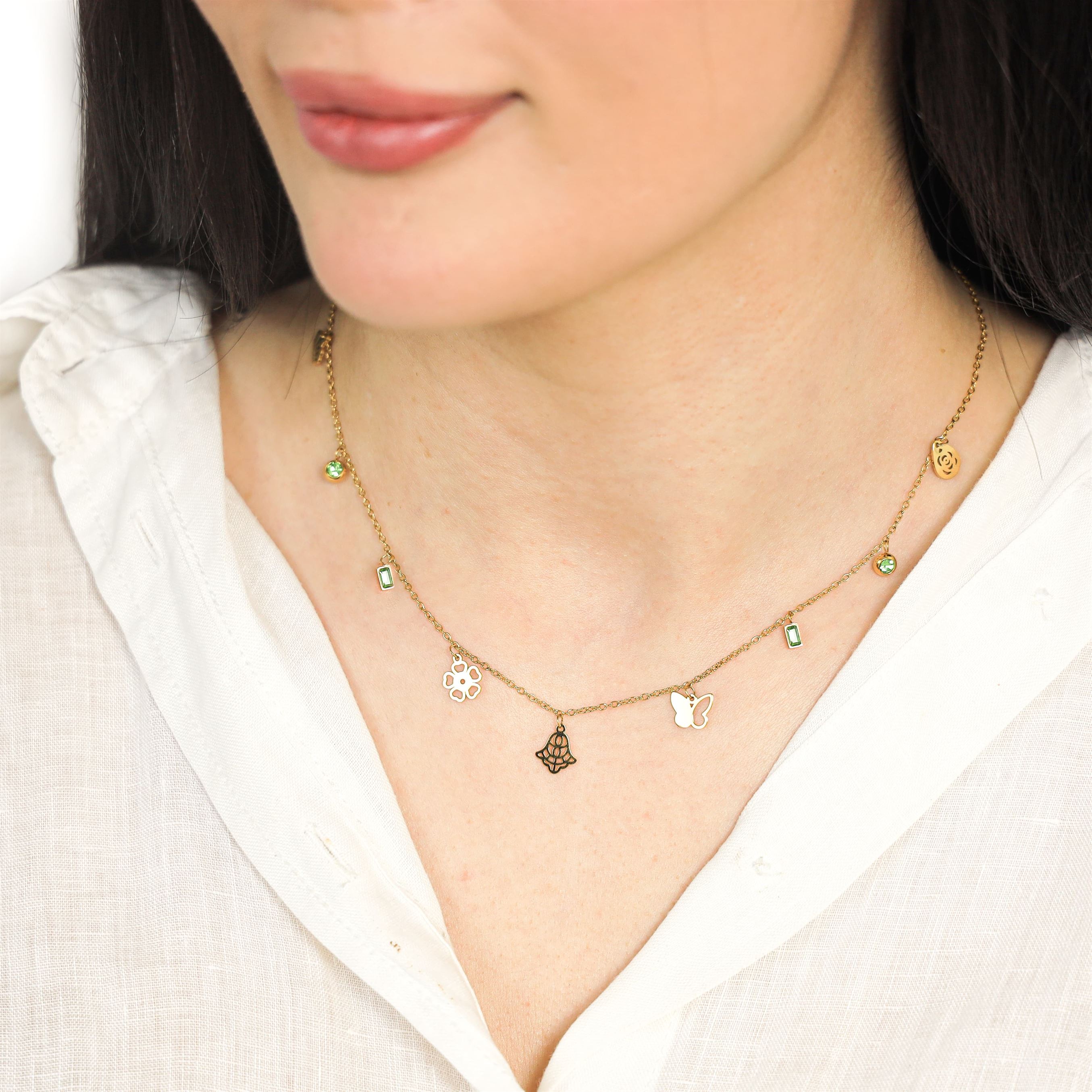 Multi Charms & Multi Colored shaped Choker