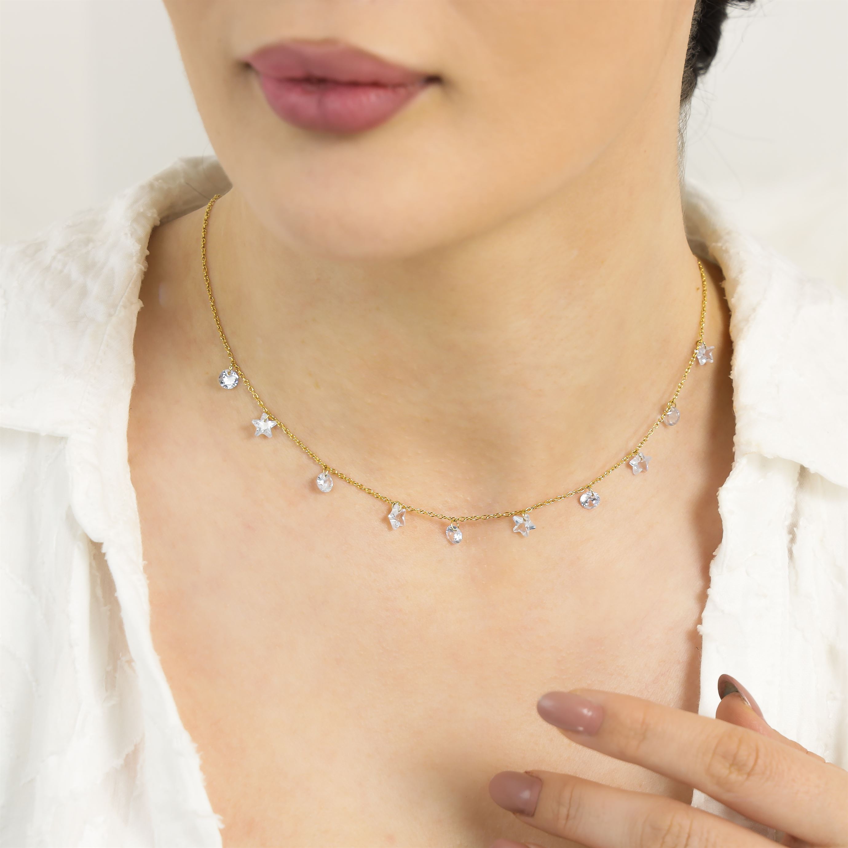 Alt Diamond & Star Crystals Choker