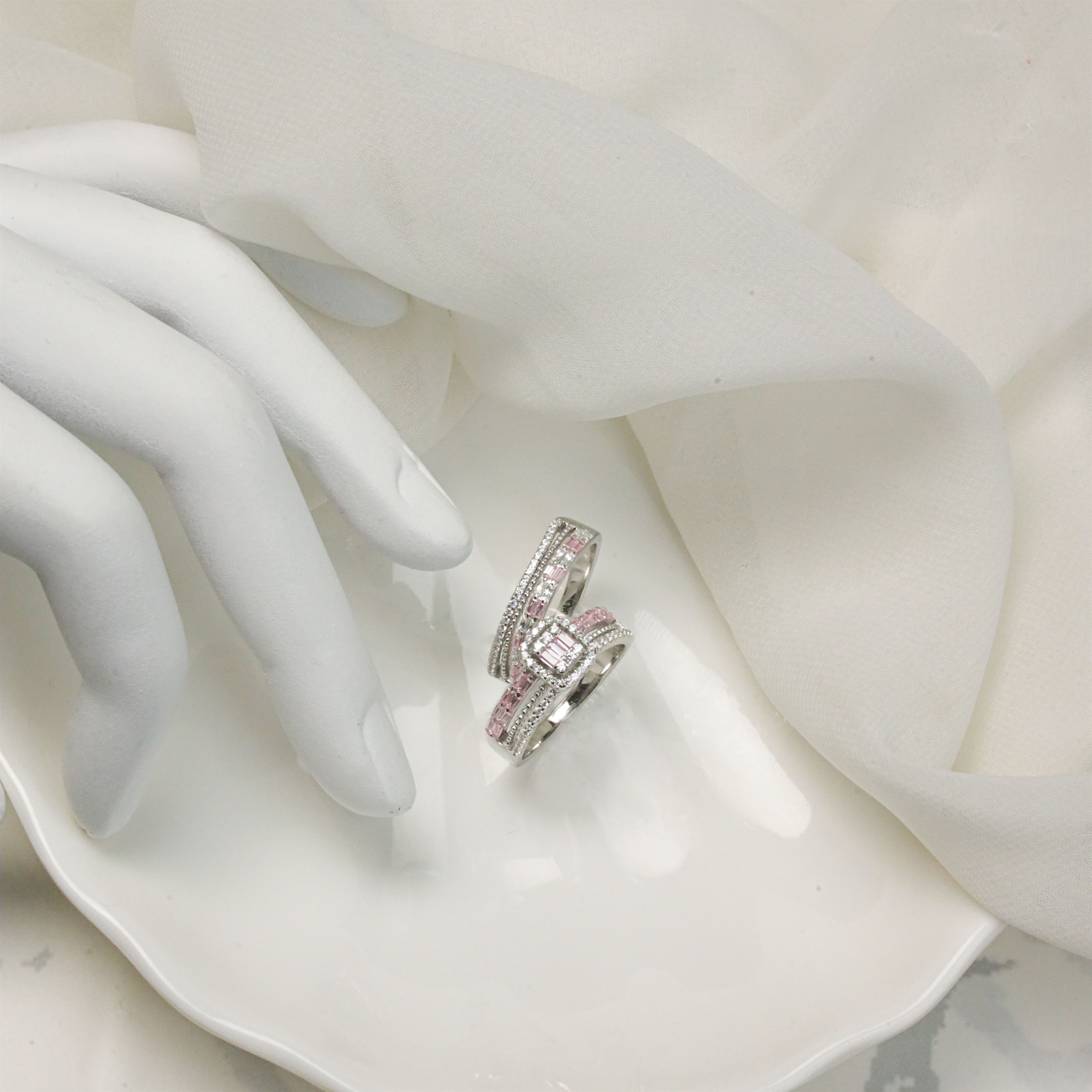 OS - Rectangle Colored Double Ring