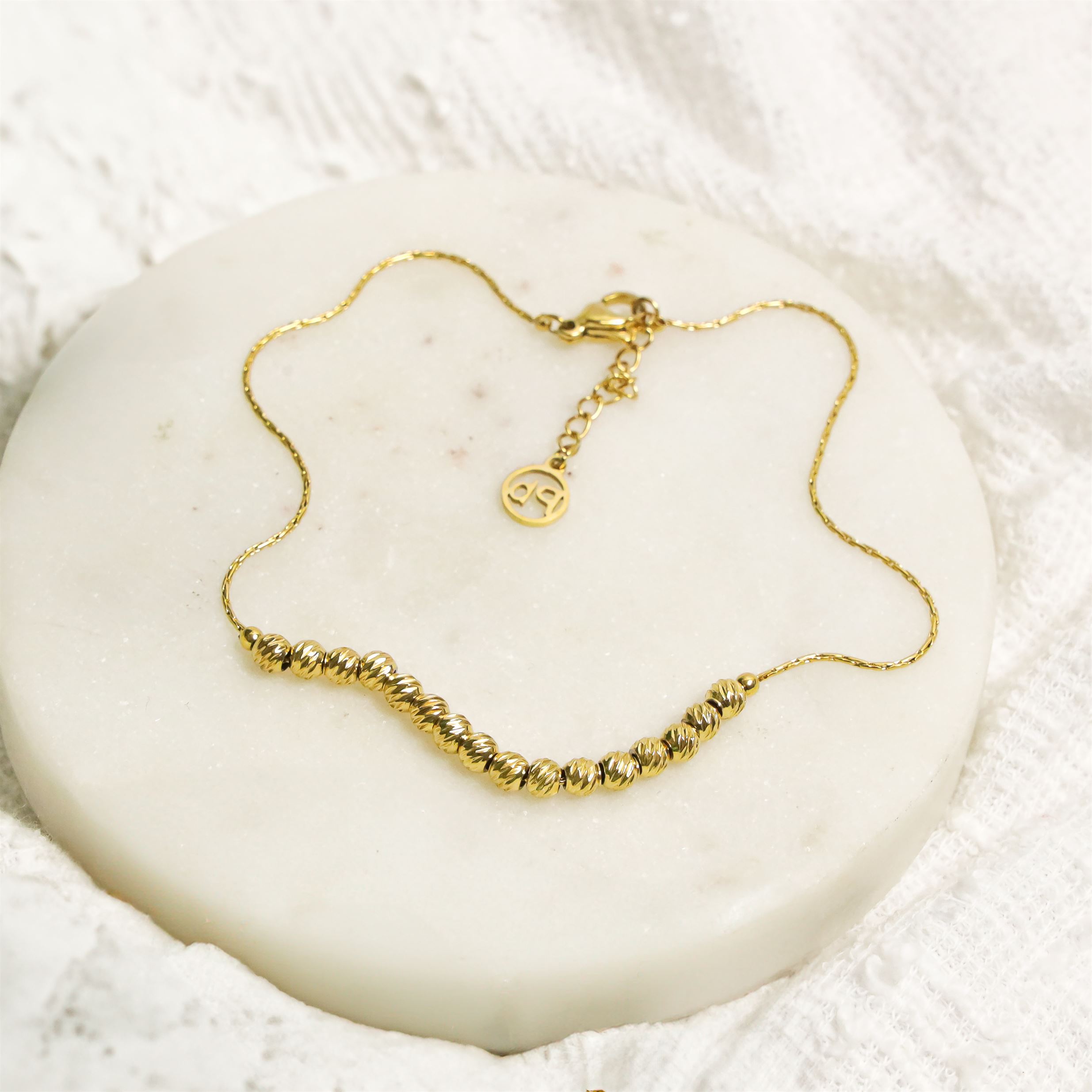 Engraved Beads anklet